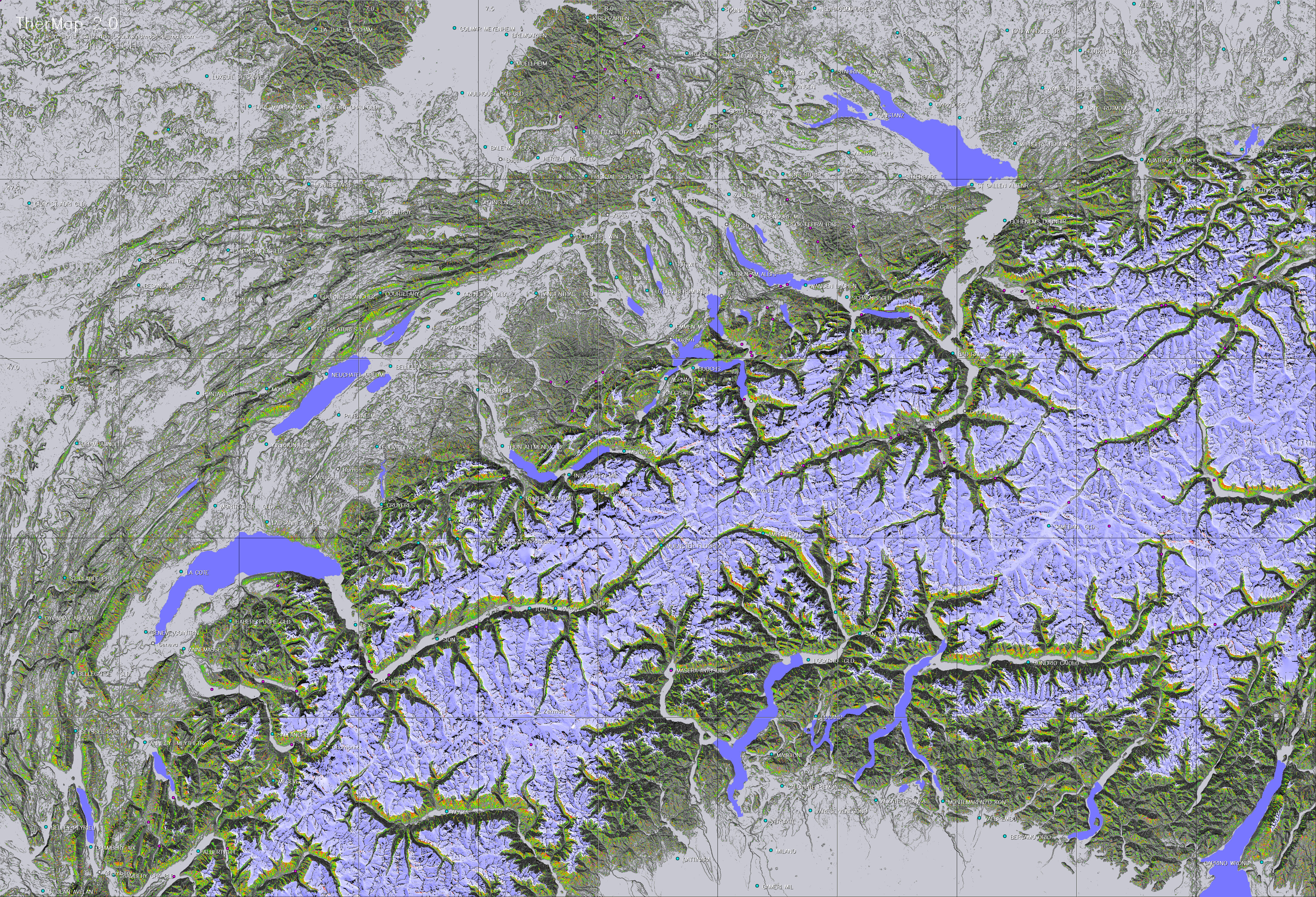 TherMap - Thermal Maps for topographically determined regions