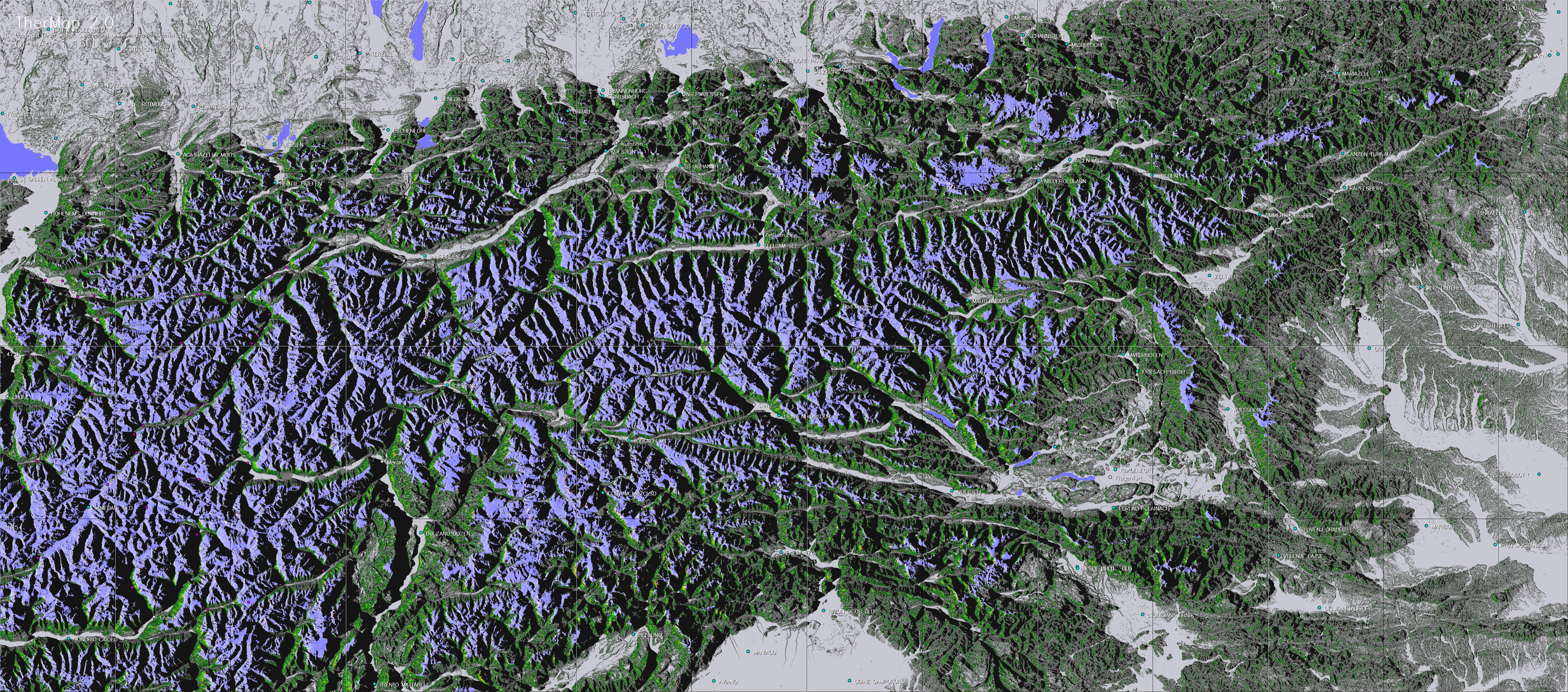 TherMap - Thermal Maps for topographically determined regions