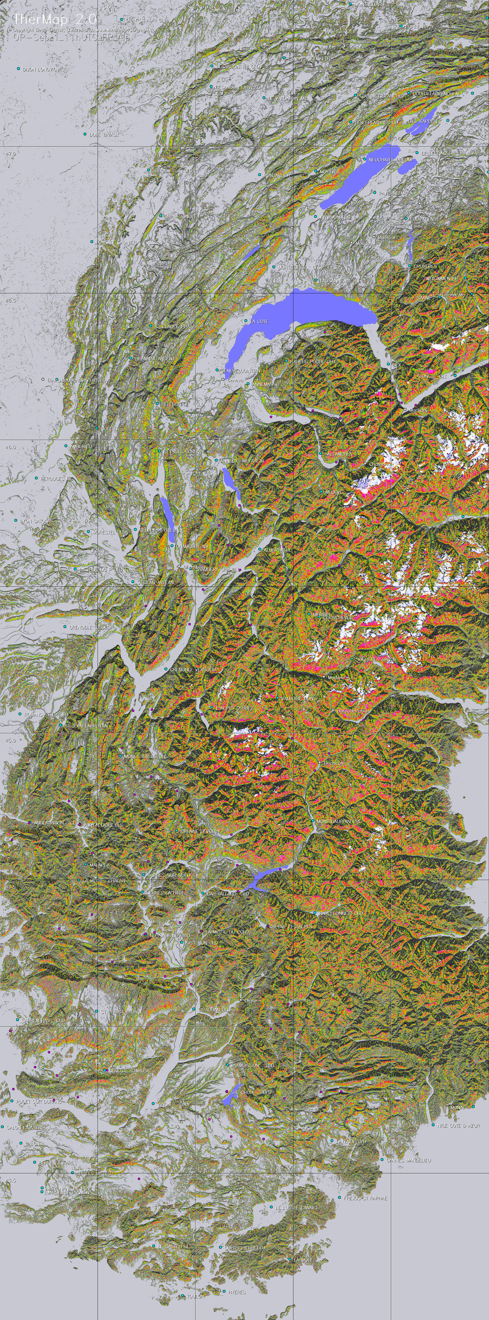 TherMap - Thermal Maps for topographically determined regions